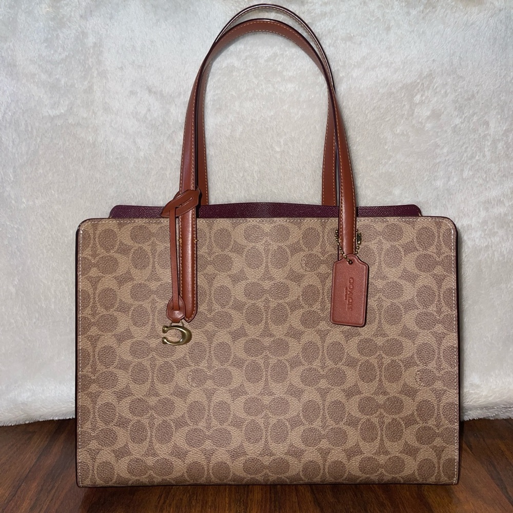 Nwot Coach Carter Carryall Bag In Signature Canvas - Gem